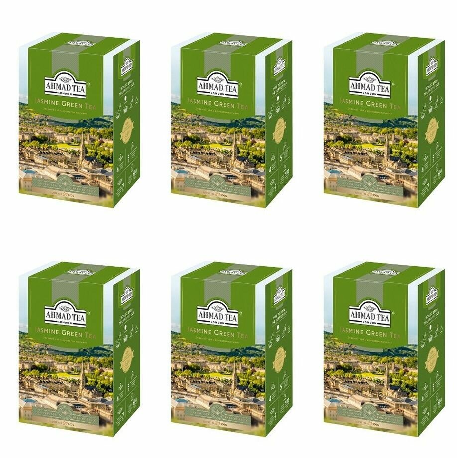 Ahmad Tea Чай листовой зеленый с жасмином, 200 г, 6 шт