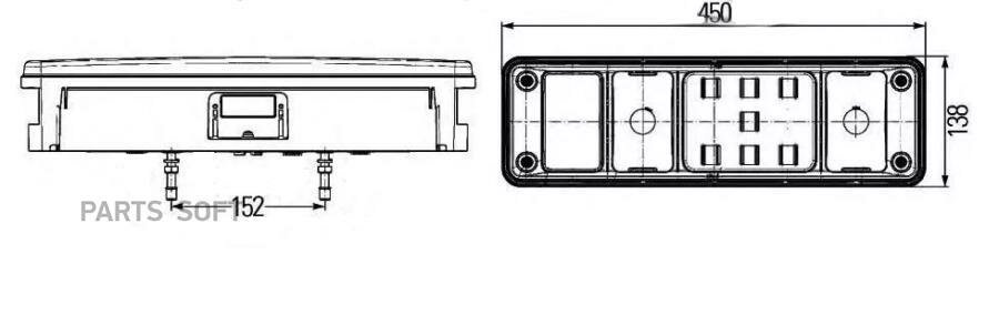 Фонарь задний правый! 6-секц. 24V с АМР-разъемом Krone ТехАвтоСвет арт. U02901R