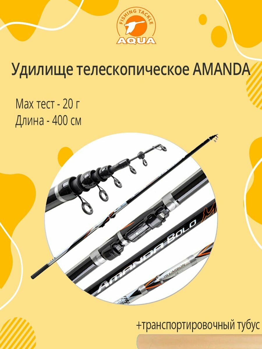 Удилище телескопическое AQUA AMANDA 4,00m, 0-20g