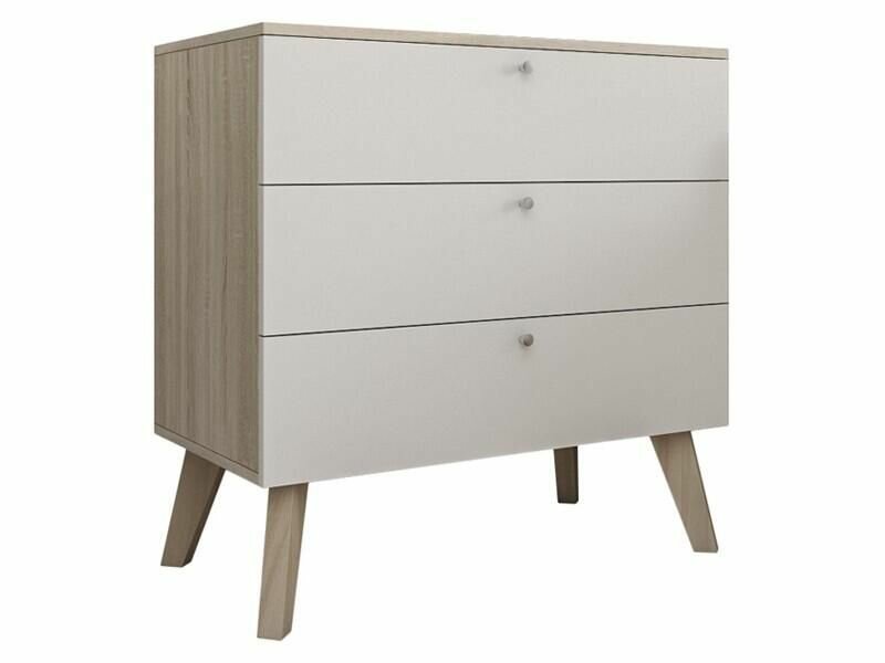 Комод для вещей "Парма 3" 80х80х40, дуб сонома / белый матовый