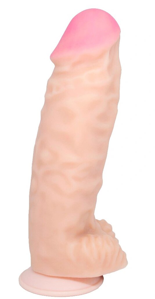Огромный фаллоимитатор Интимная жизнь 39 см, на присоске, телесный