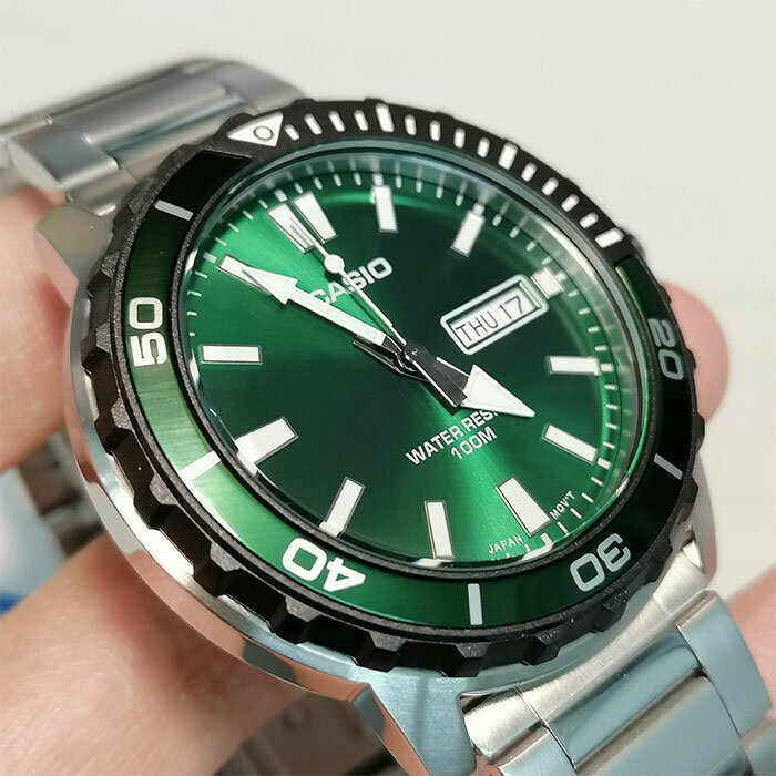 Наручные часы CASIO Collection, зеленый, серебряный, черный — фото 1