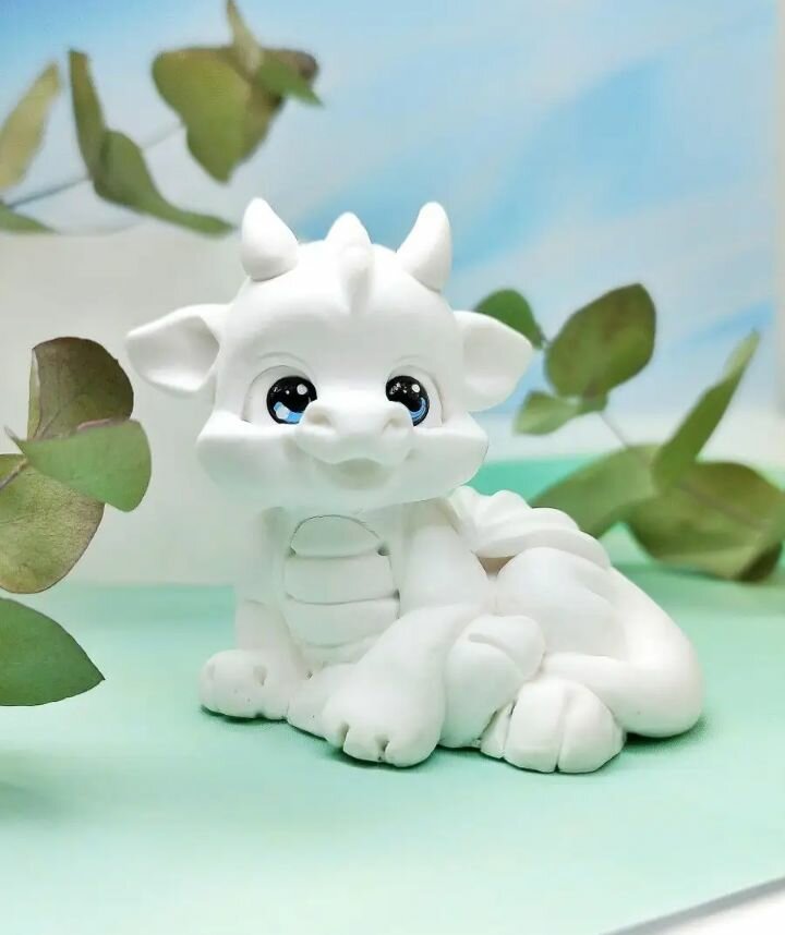 Статуэтка"Дракон-раскраска гипс" от "Гон4арЪ" декор для дома, белый цвет, 6,5х7,2х10 см, вес 350 но.