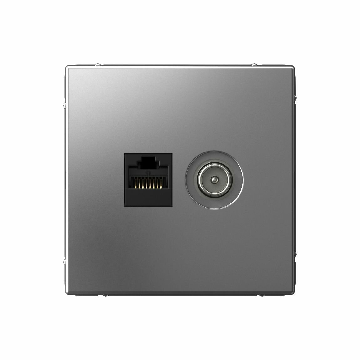 5 шт. Systeme Electric ArtGallery Сталь Розетка TV+RJ45, 5Е, 5шт.