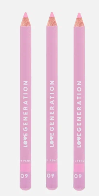 Карандаш для глаз Love Generation Eye Pencil, тон 09 холодный розовый, 1.2 гр 3 шт