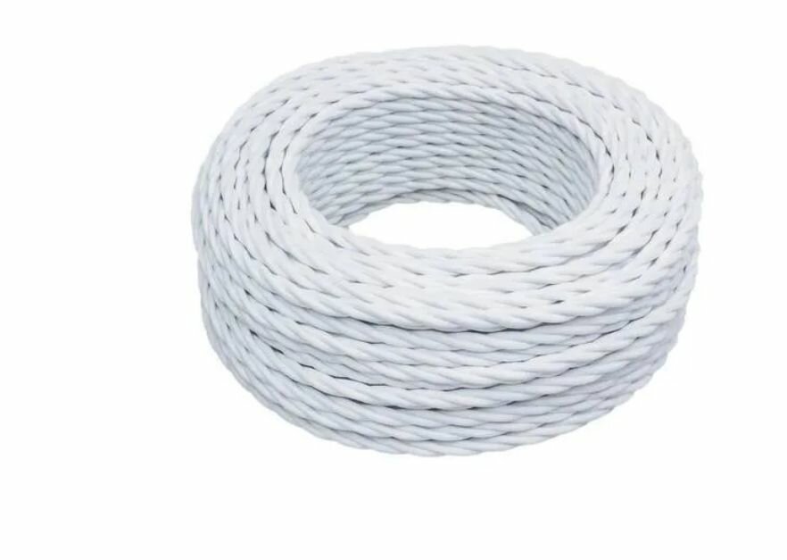 BIRONI Белый матовый Витой провод 3*1,5 8м