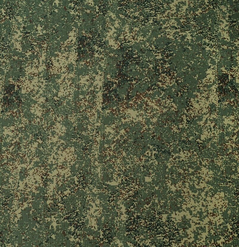 Ткань Твил рип-стоп водоотталкивающая. Плотность 190 гр/м2. Цвет камуфляж зеленая цифра. Готовый отрез 3м*1,5м.