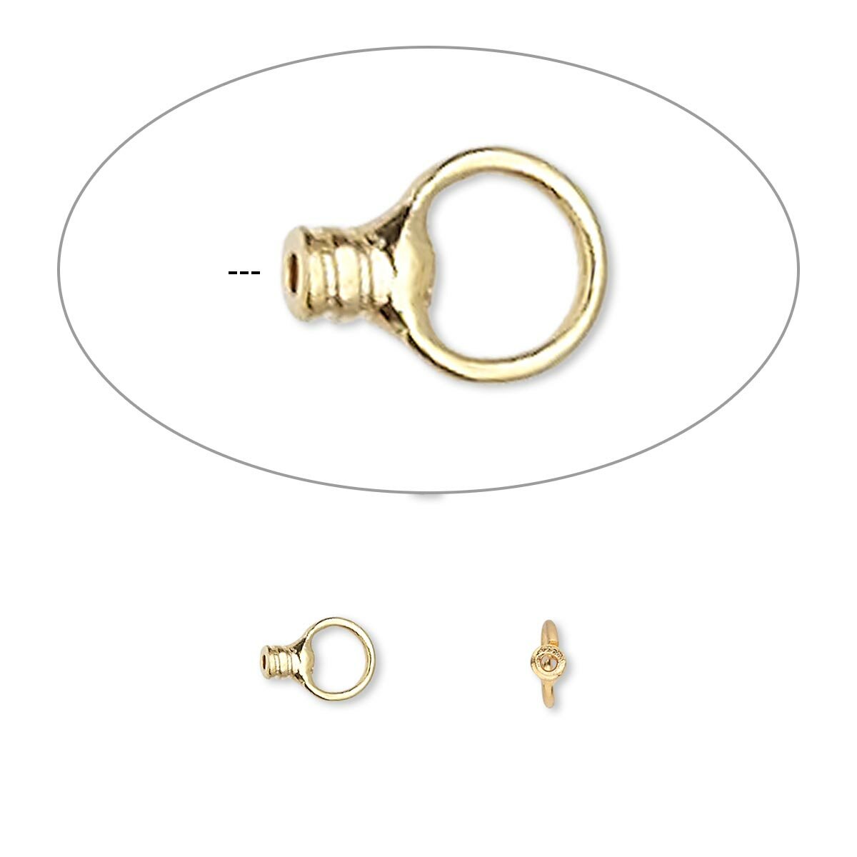 Концевики-кримпы, 6.5х4.5мм (внутренний размер 0.5мм), обжимные, базовый материал - латунь, позолоченные, пара