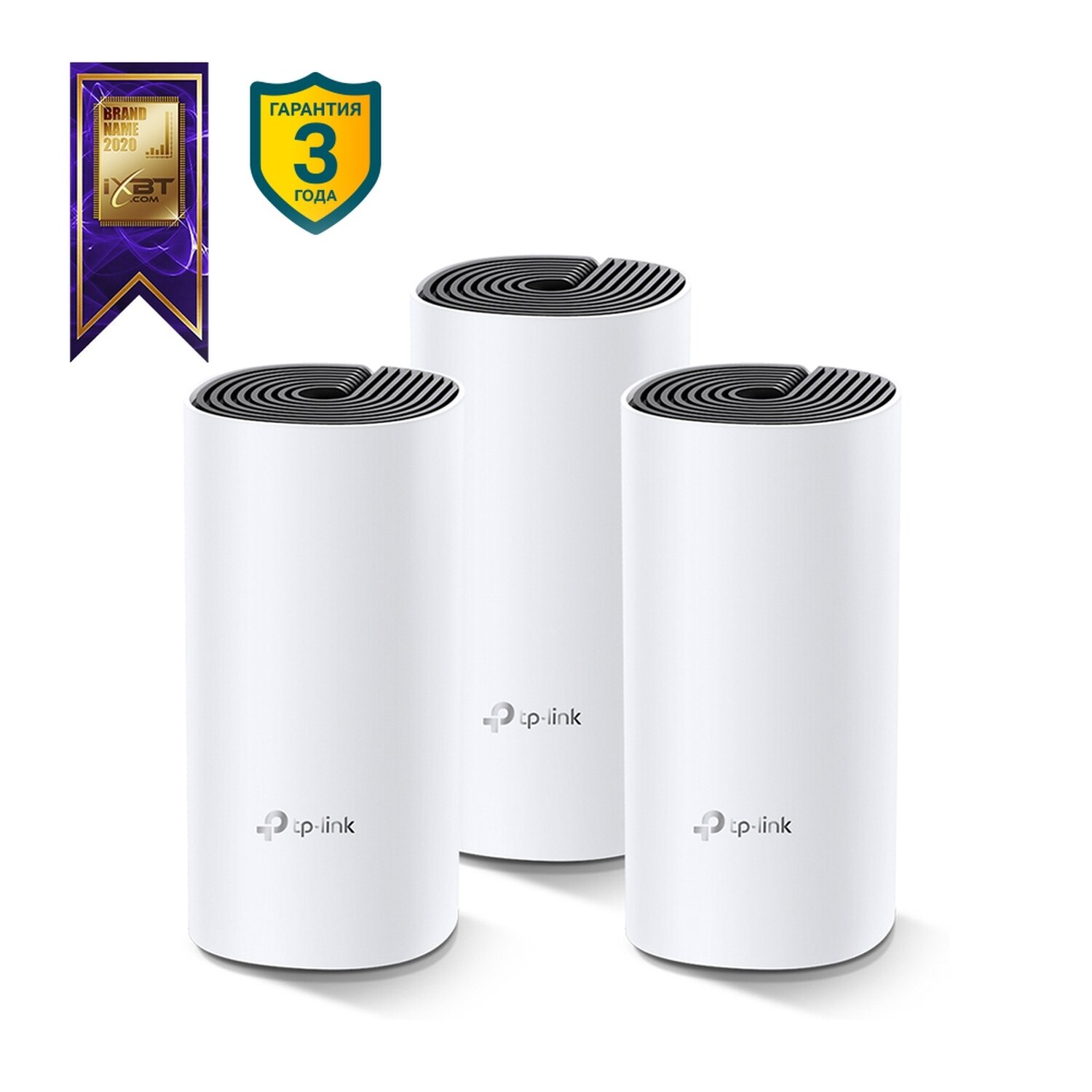 Бесшовный Mesh роутер TP-LINK Deco E4, AC1200, белый, 3 шт. в комплекте [deco e4(3-pack)]