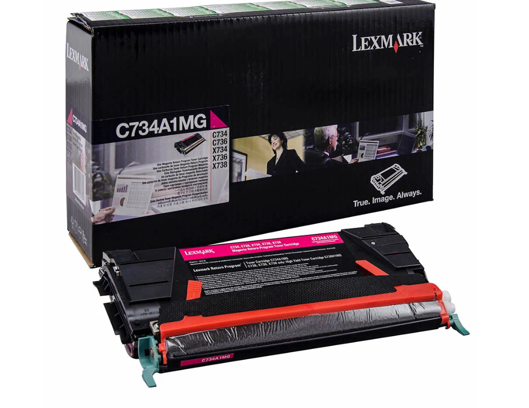 Тонер-картридж LEXMARK C734A1MG малиновый Оригинальный