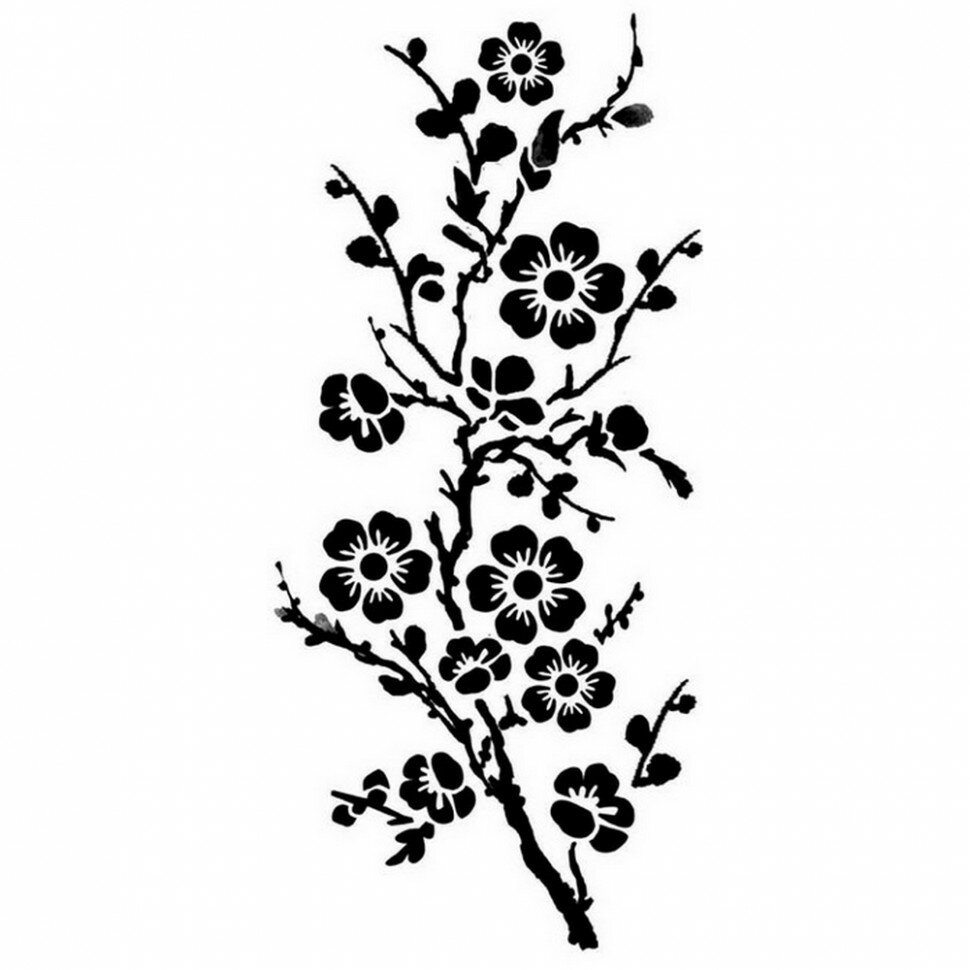 Stamperia KSTDL08 Трафарет "Цветы персика" серии Mix Media 3D эффект, 12 х 25 см