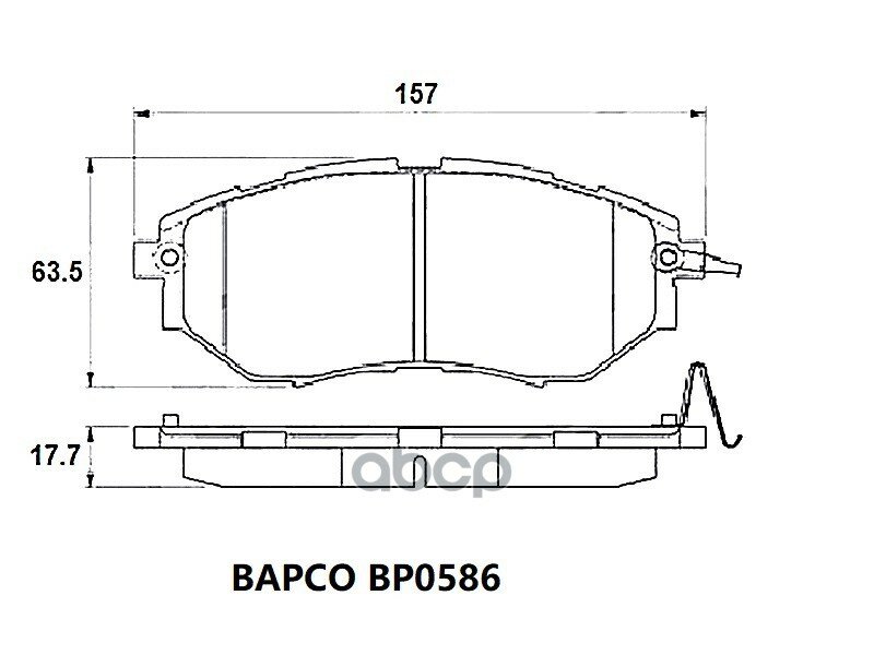 Колодки тормозные дисковые BP0586, BAPCO арт. BP0586