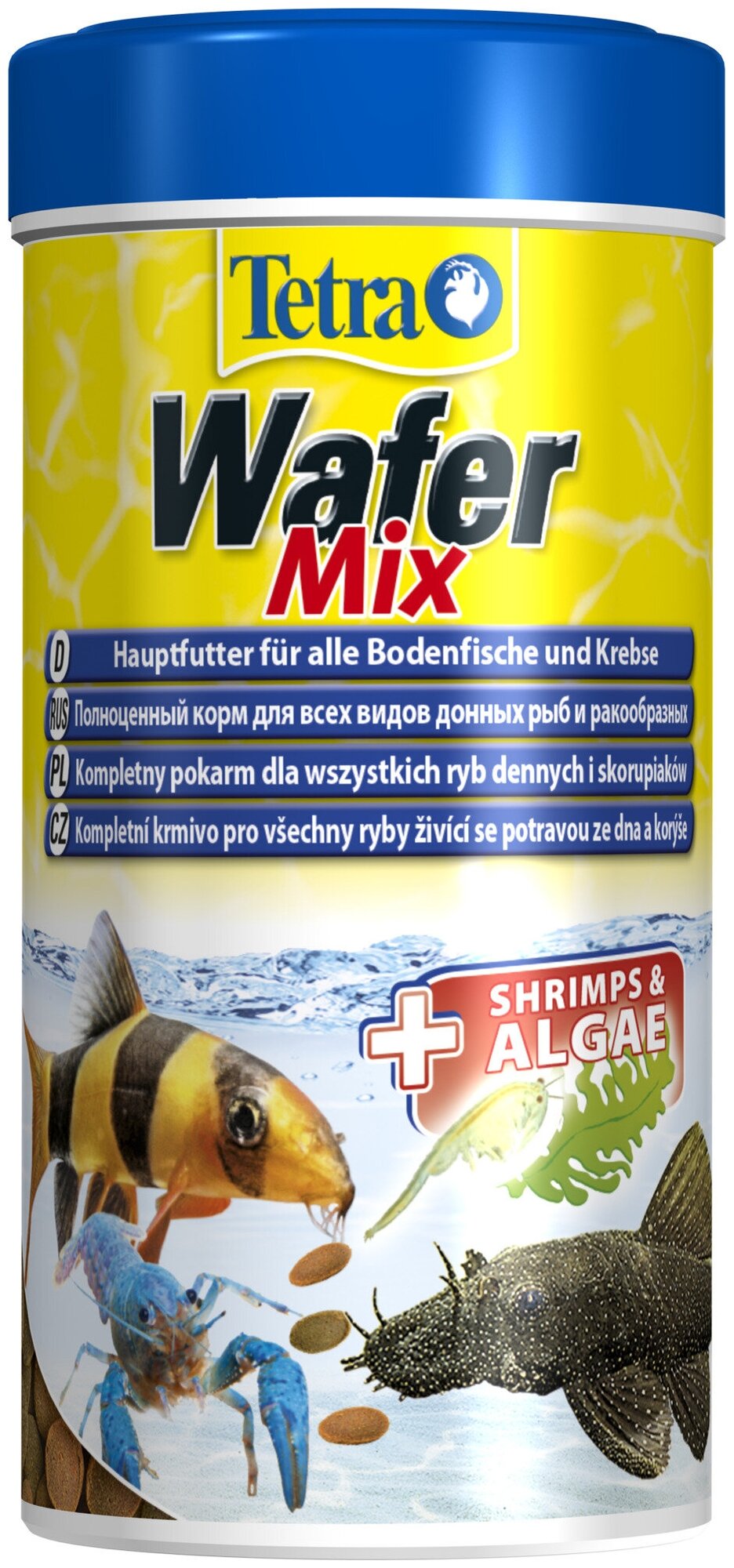 Wafer Mix 250 мл. корм для травоядных, донных рыб с добавлением креветок