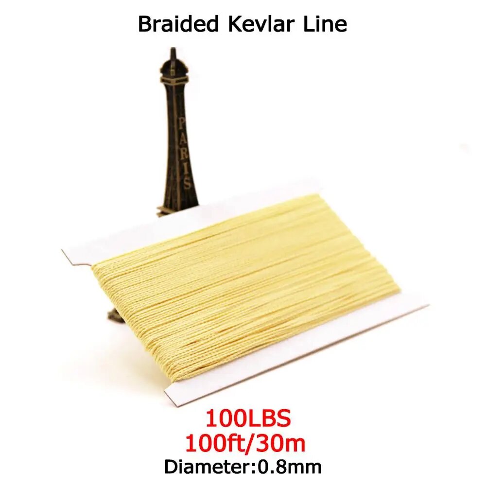 9KM DWLIFE Плетеная кевларовая леска 40-2000 фунтов 100Lbs 100ft 0.8mm