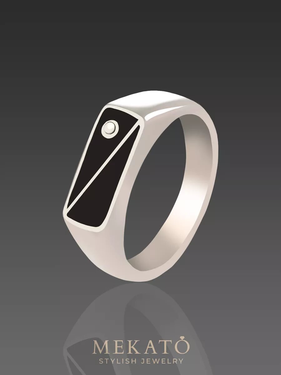 Печатка, фианит, эмаль