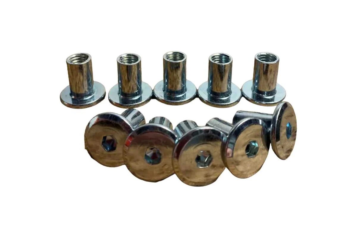 23 болта Мебельная гайка Эриксона М8 с плоской головкой, 10 шт. ГЭS5M816