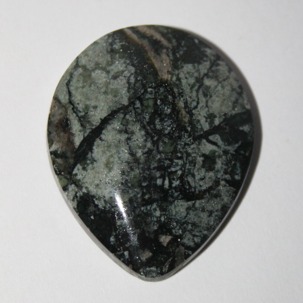 Коллекционный кабошон из Офита, 35х28х3 мм, Урал,"True Stones"