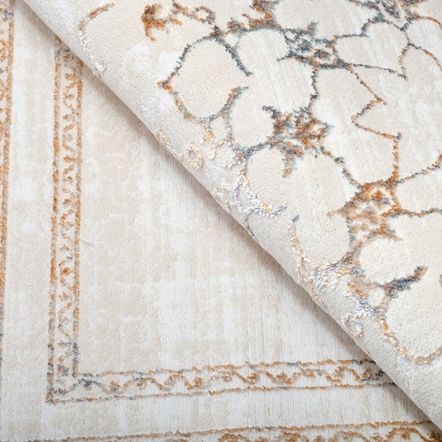 Ковер Турецкий Ascona дизайн 4417A цвет BEJ FLOS / BEJ FLOS Овал 0.8x1.4м