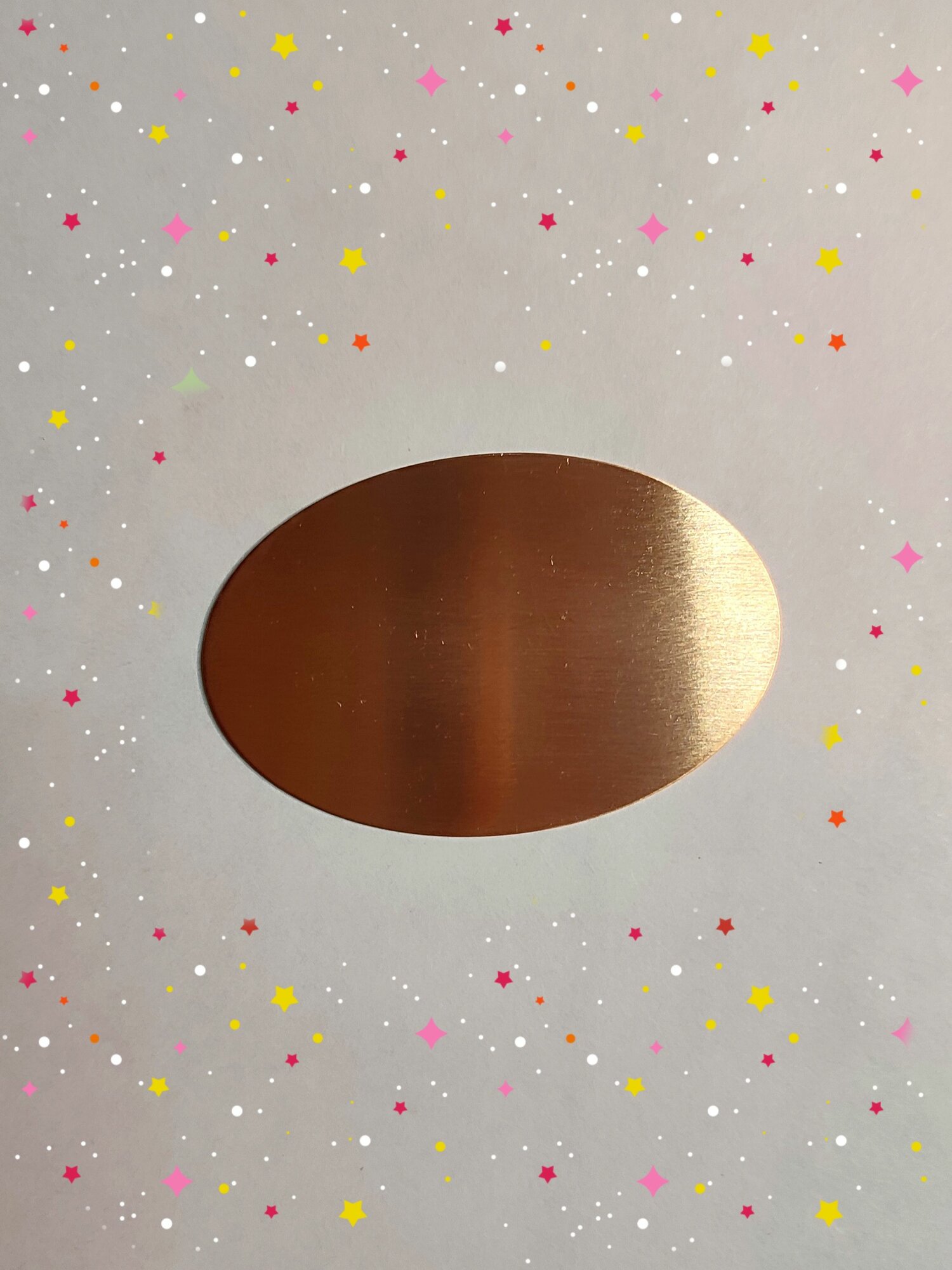 Медная пластинка Мастерская Алёшиных "Пятак", овальная, без рисунка, 50x33 мм