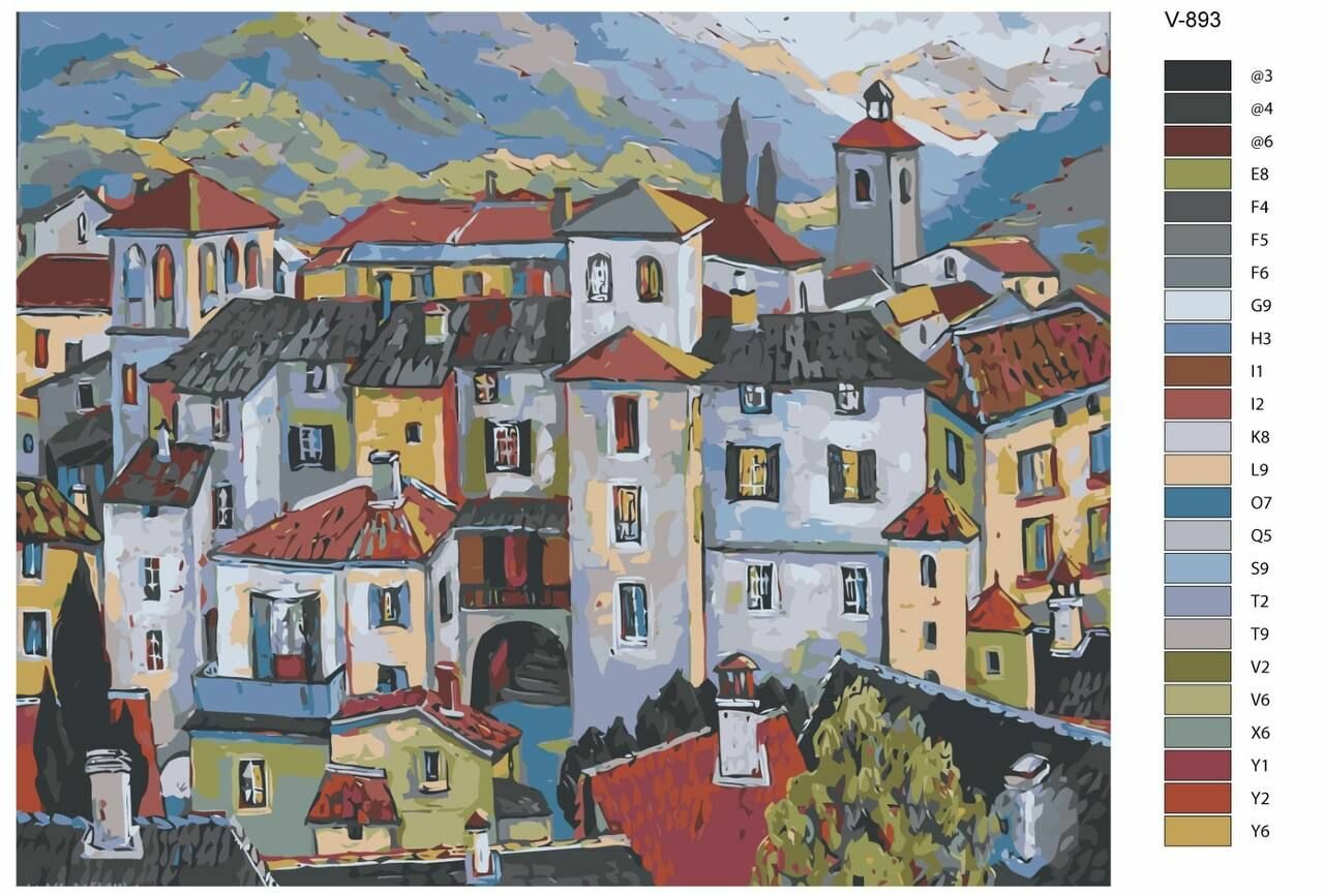 Картина по номерам V-893 "Италия. Тоскана - городской пейзаж", 80x100 см