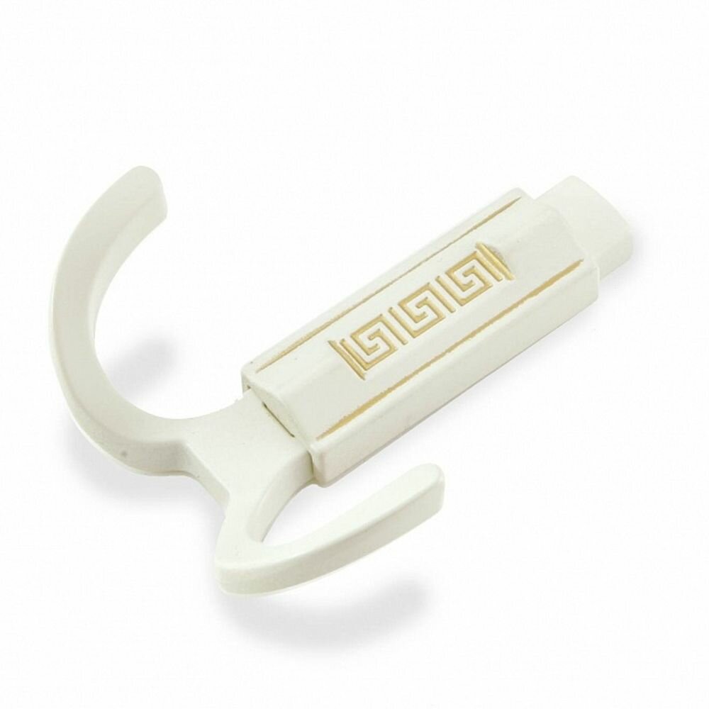 Мебельный крючок 2-х рожковый- 1 штука, цвет Слоновая кость