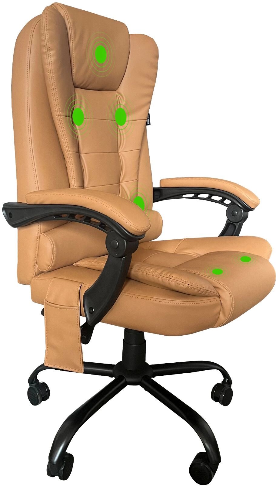 Кресло Cactus с вибромассажем CS-CHR-OC05M-BR, обивка: эко. кожа, цвет: бежевый (CS-CHR-OC05M-BR)