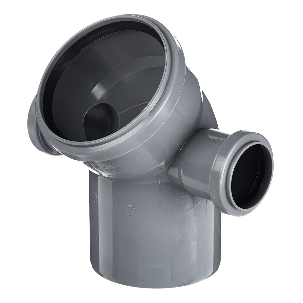 Колено канализационное РТП d110 мм угол 45 гр. с выходами левым и правым 90 гр. d50 мм