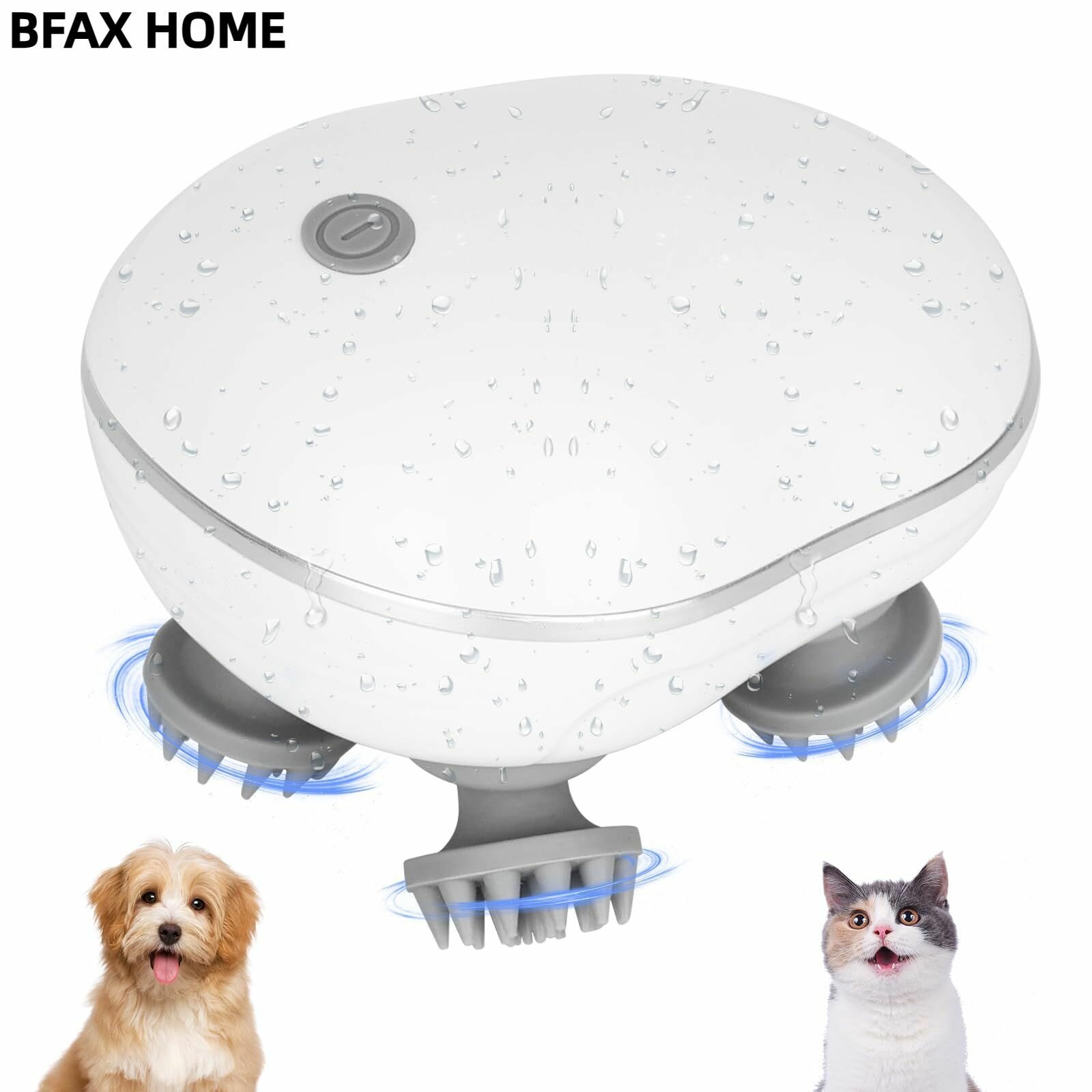 Мягкий электрический массажер для домашних животных Usb-зарядка 3D голова моющаяся игрушка для кошек 2000 мАч(Красный свет, три режима массажа)