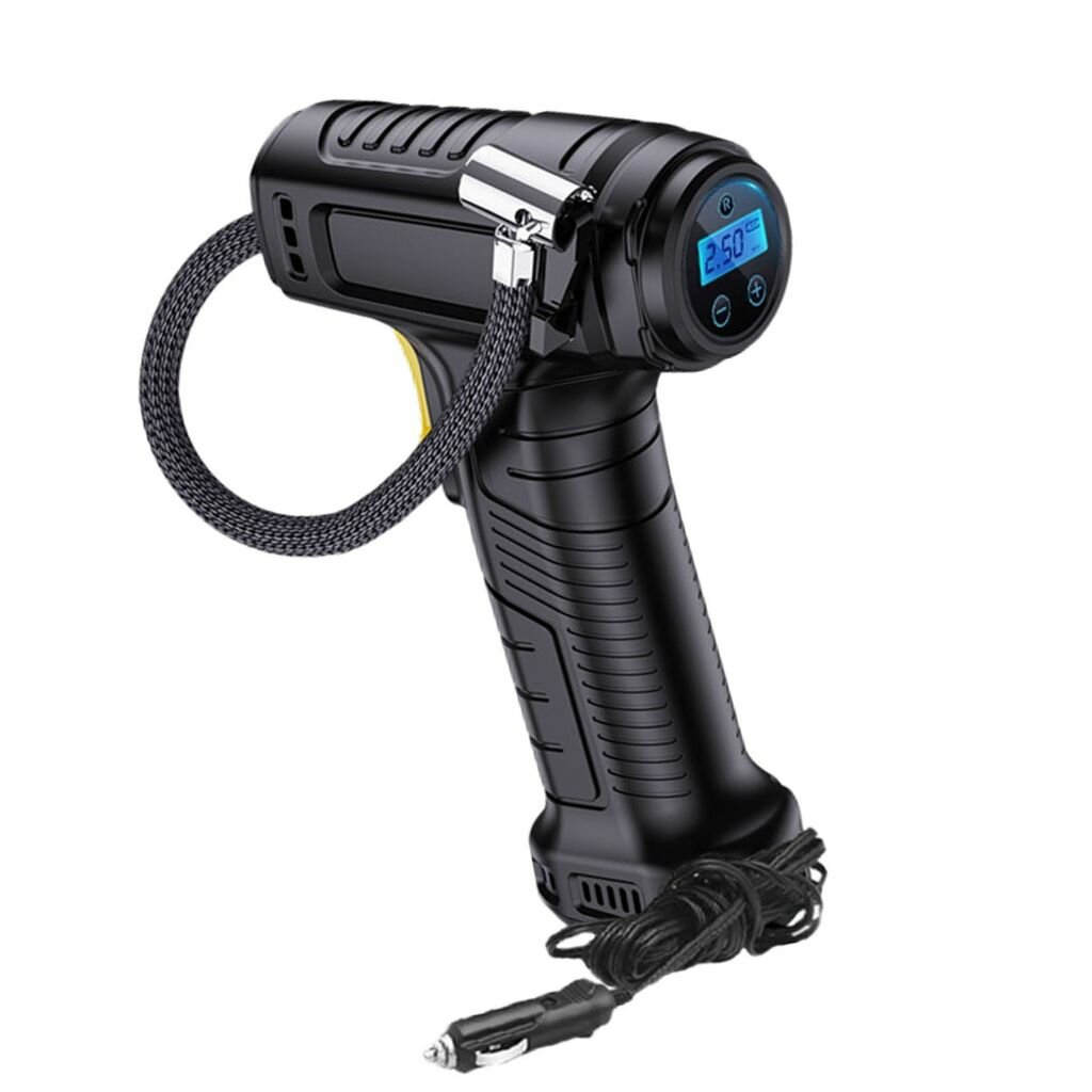 Набор для мойки автомобилей, Портативный насос для автомобилей и мотоциклов - проводная модель с цифровым дисплеем