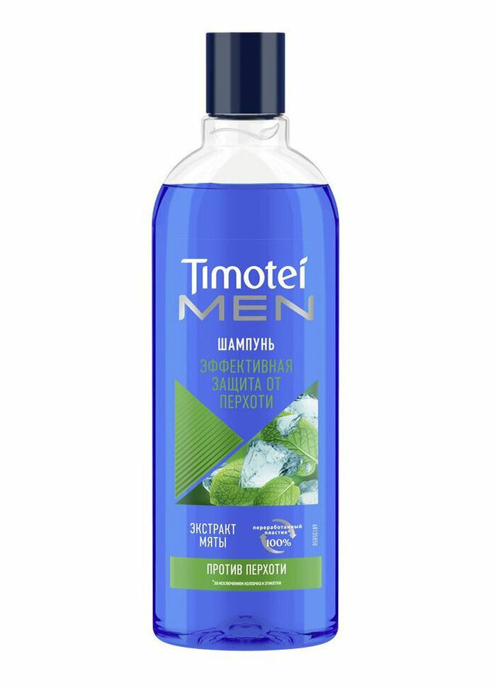 Timotei Men - Эффективная Защита От Перхоти Шампунь "с экстрактом мяты" для всех типов волос 400 мл.