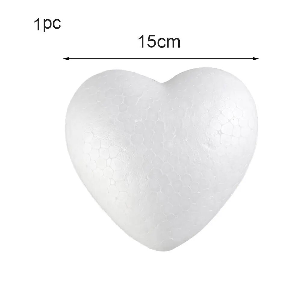 Сердца из пенопласта 6/8.5/10/15 см 15cm-1pc