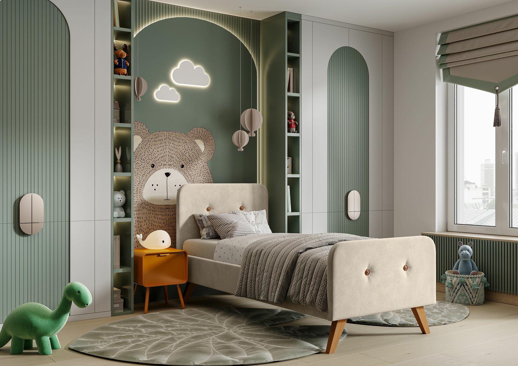 Кровать с мягким изголовьем "Марго" 90 х 200 см (Velutto 18)