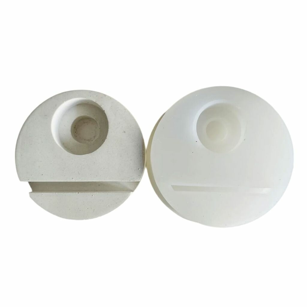 Круглый подсвечник 2-в-1, формы для чайной свечи с одним отверстием гипсовых украшений своими руками