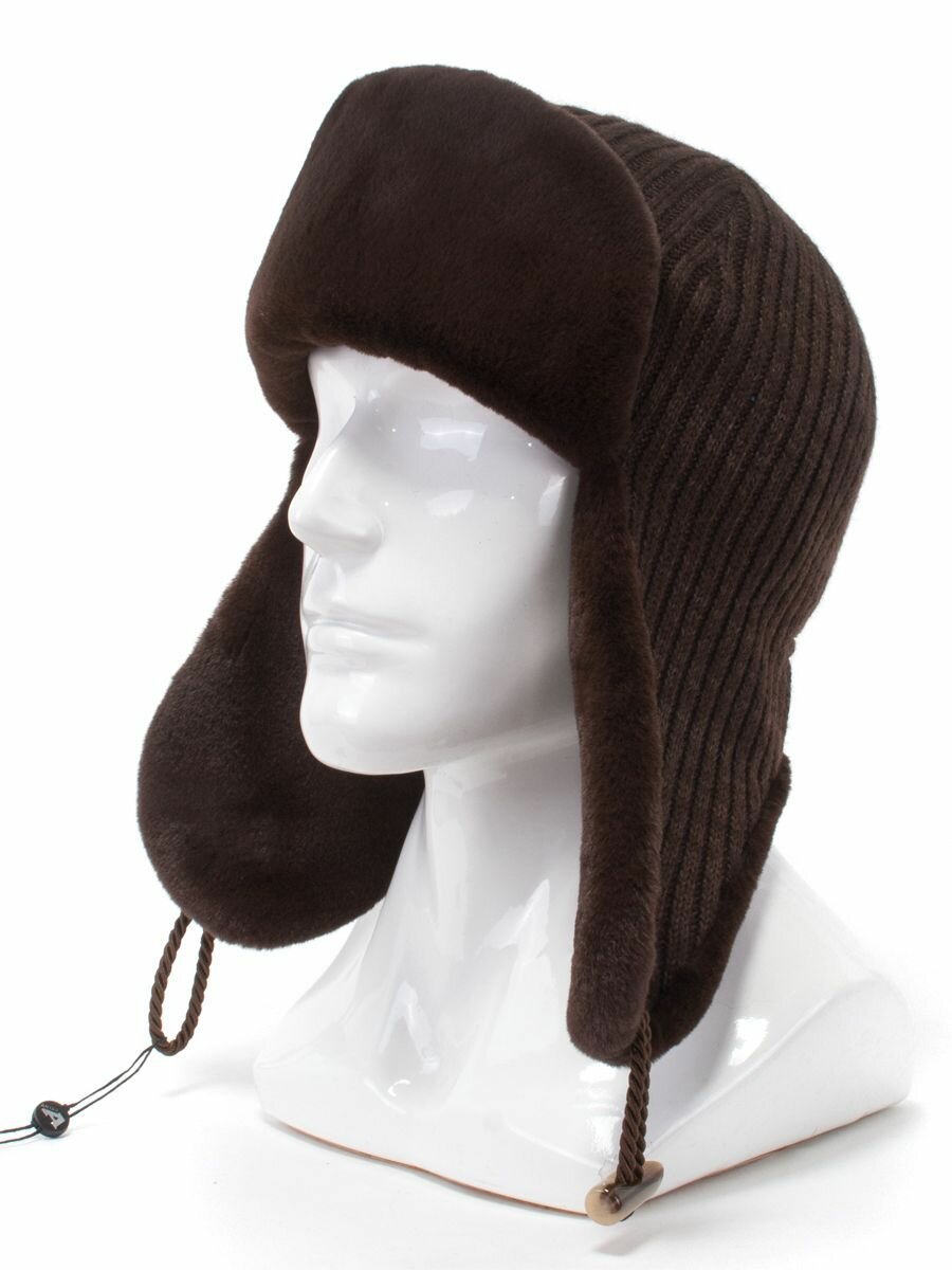 Шапка-ушанка ушанка из шерсти и меха для мужчин