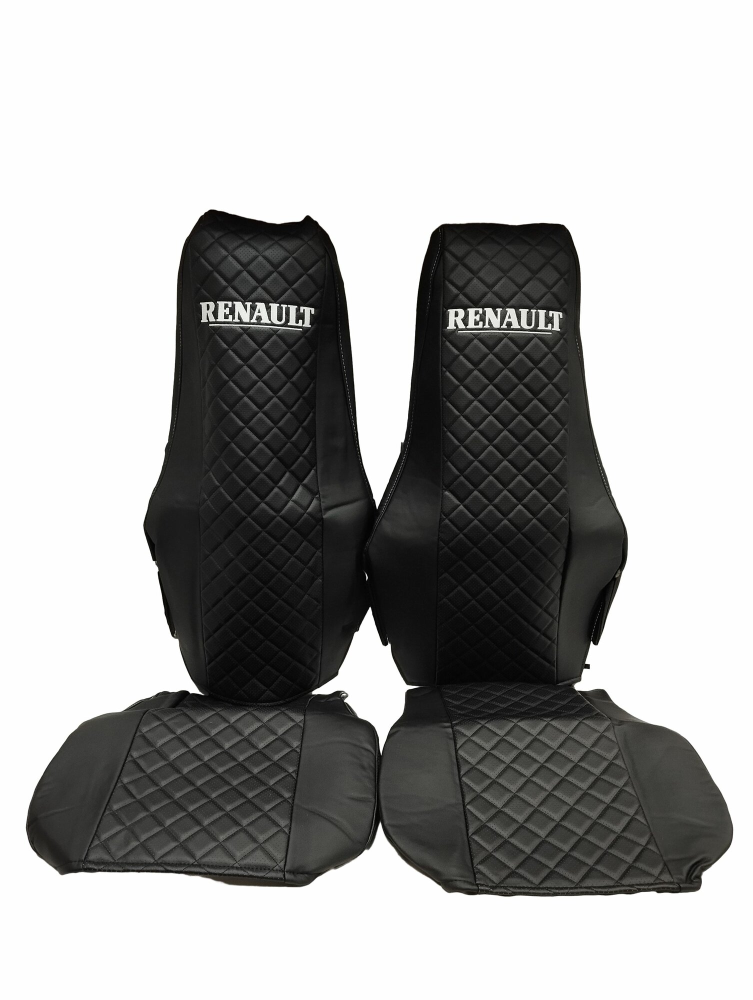 Автомобильные чехлы (Ромб) из экокожи для Renault Premium / Magnum (2002-2013)