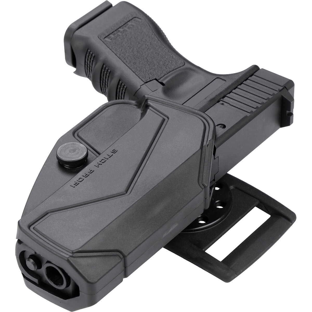 Кобура для Глок 17 "FOX" с поясным креплением (Stich Profi) (Черный)