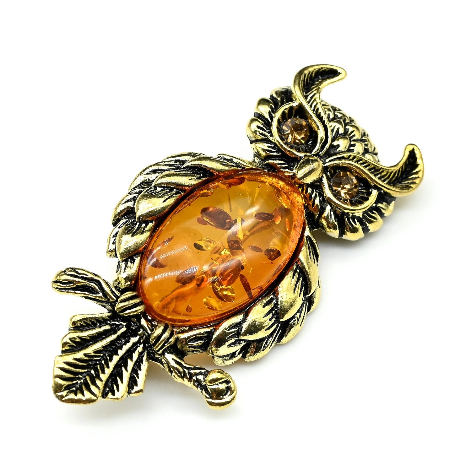 Брошь, янтарь