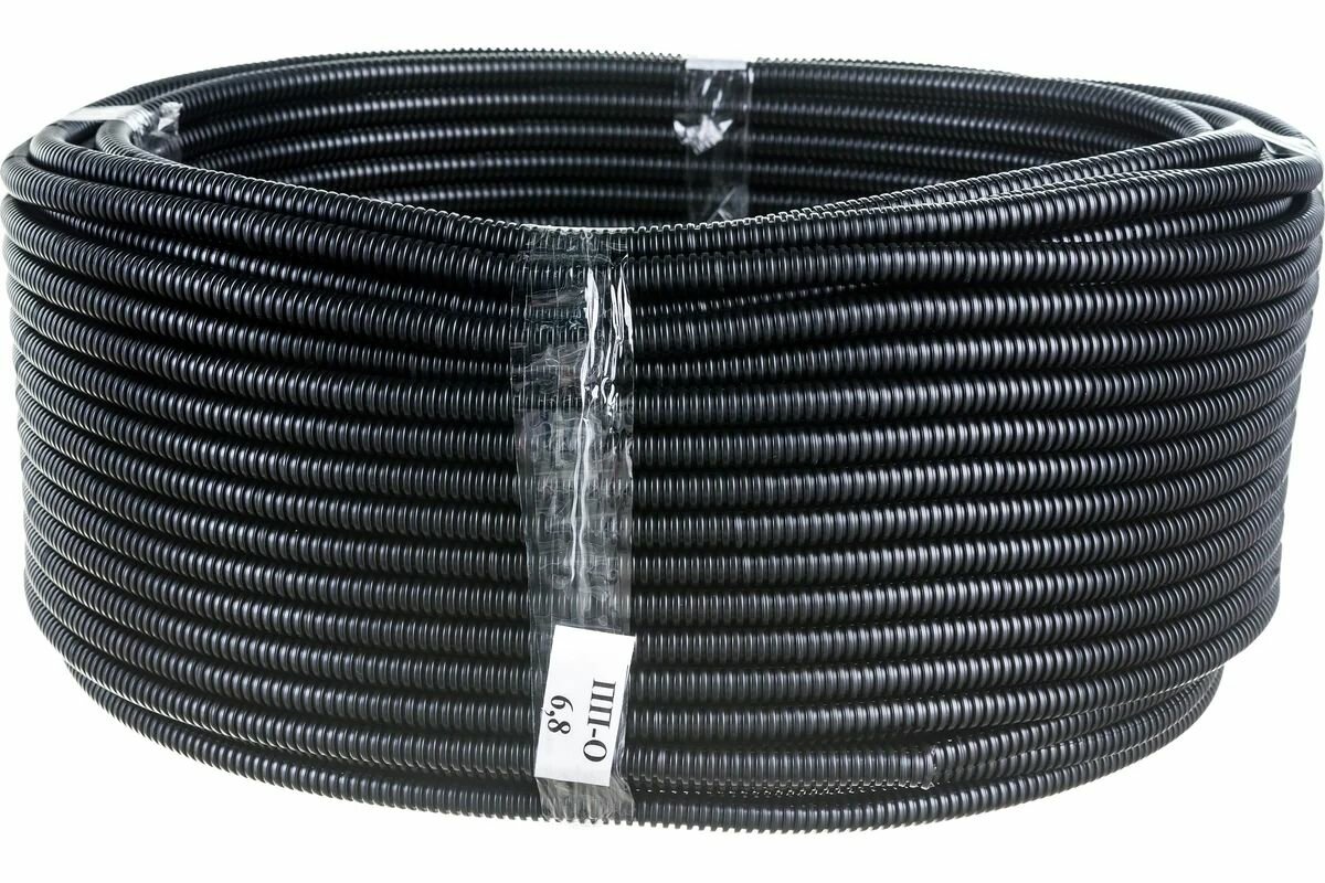 Автомобильная гофрированная труба REXANT ПП d 6,8 мм, неразрезная бухта 50 м/уп. 16-1052