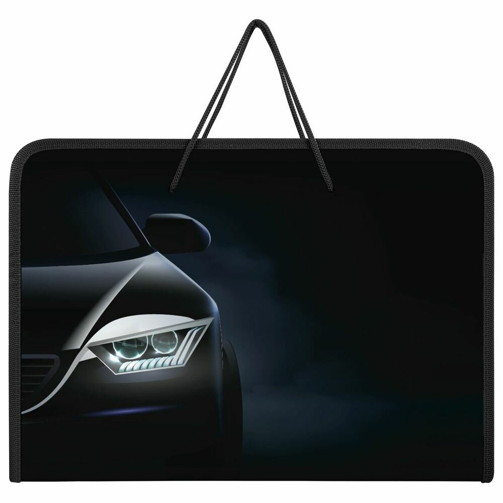 Папка для труда с ручками Пифагор на молнии, "Car flash", А4, 1 отделение, пластик, органайзер (272231)