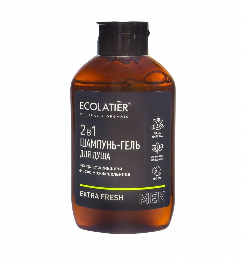 Шампунь Ecolatier мужской, гель для душа, 2 в 1, Extra Energy, 400 мл