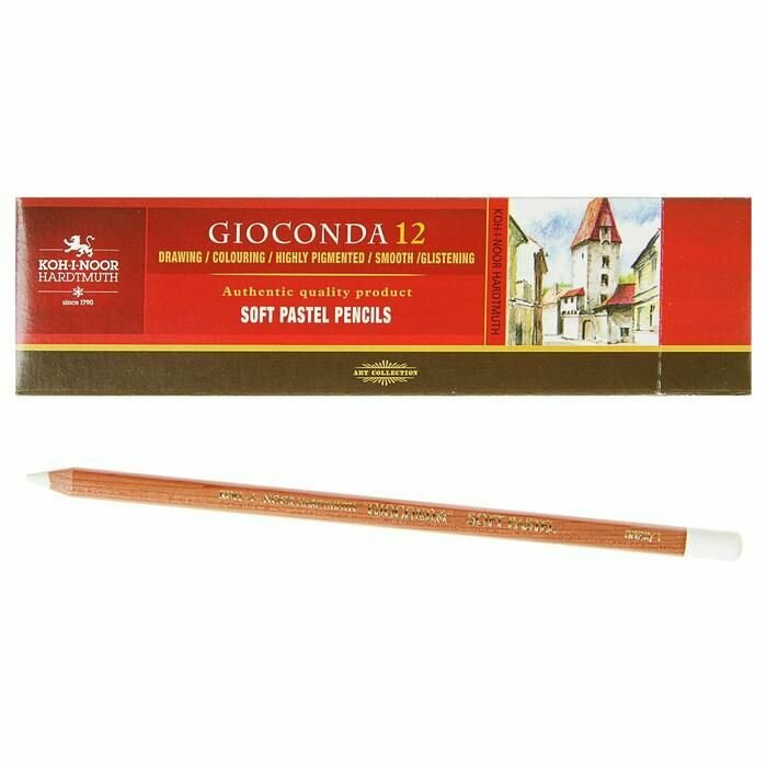 Пастель KOH-I-NOOR "Gioconda" Soft, сухая, в карандаше, 8820/1, белая