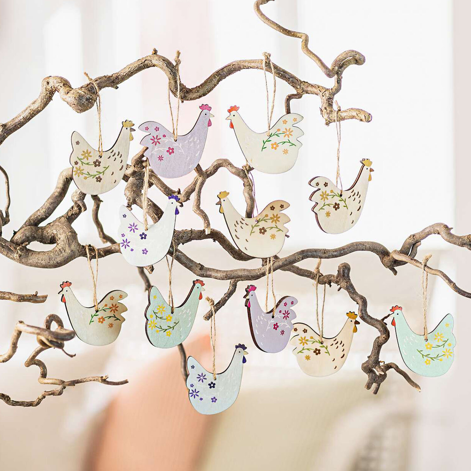 Декоративные подвесные украшения "Курочки" 12 штук