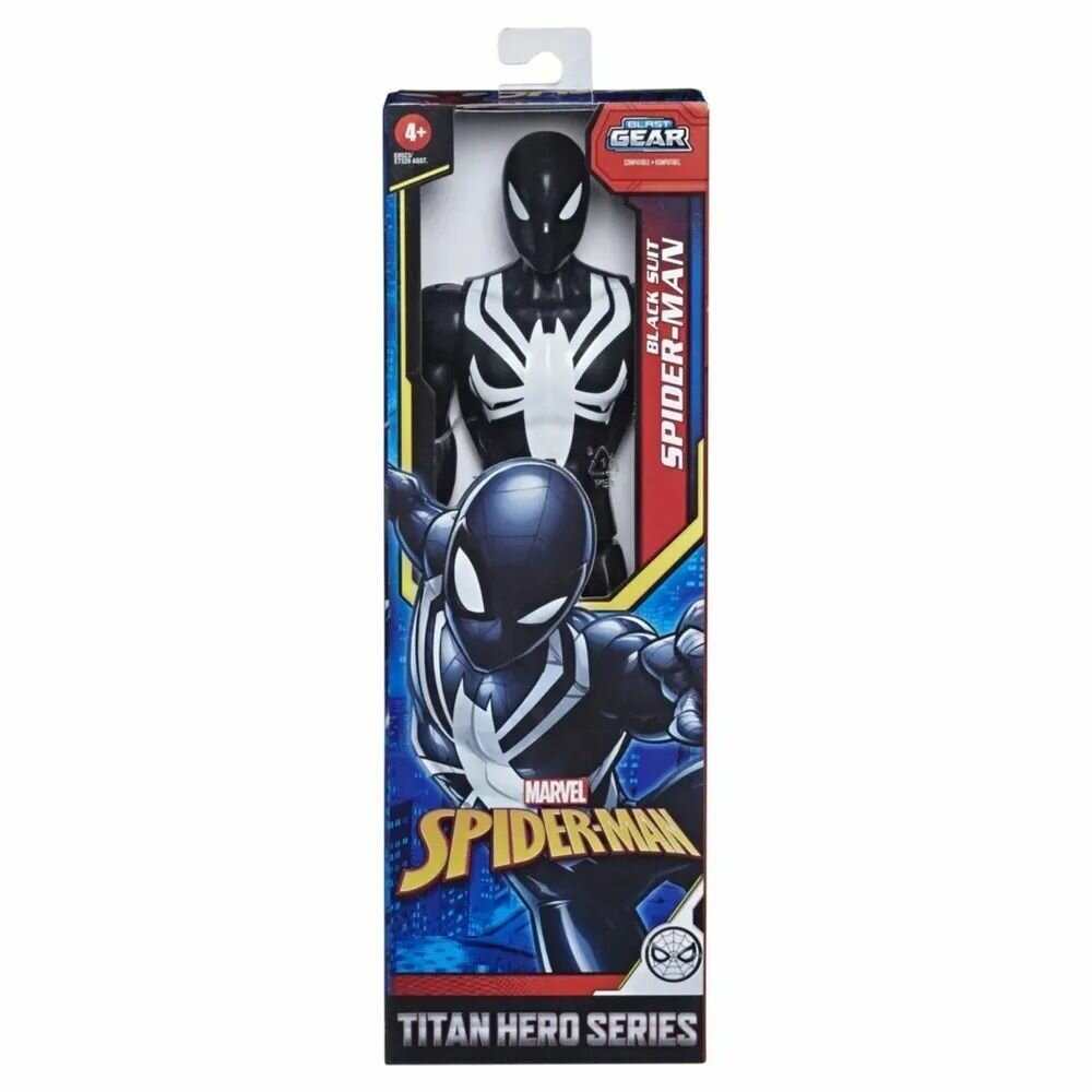 Фигурка Мстители Black Suit Spider-man (Черный/Белый) 30 см E8523