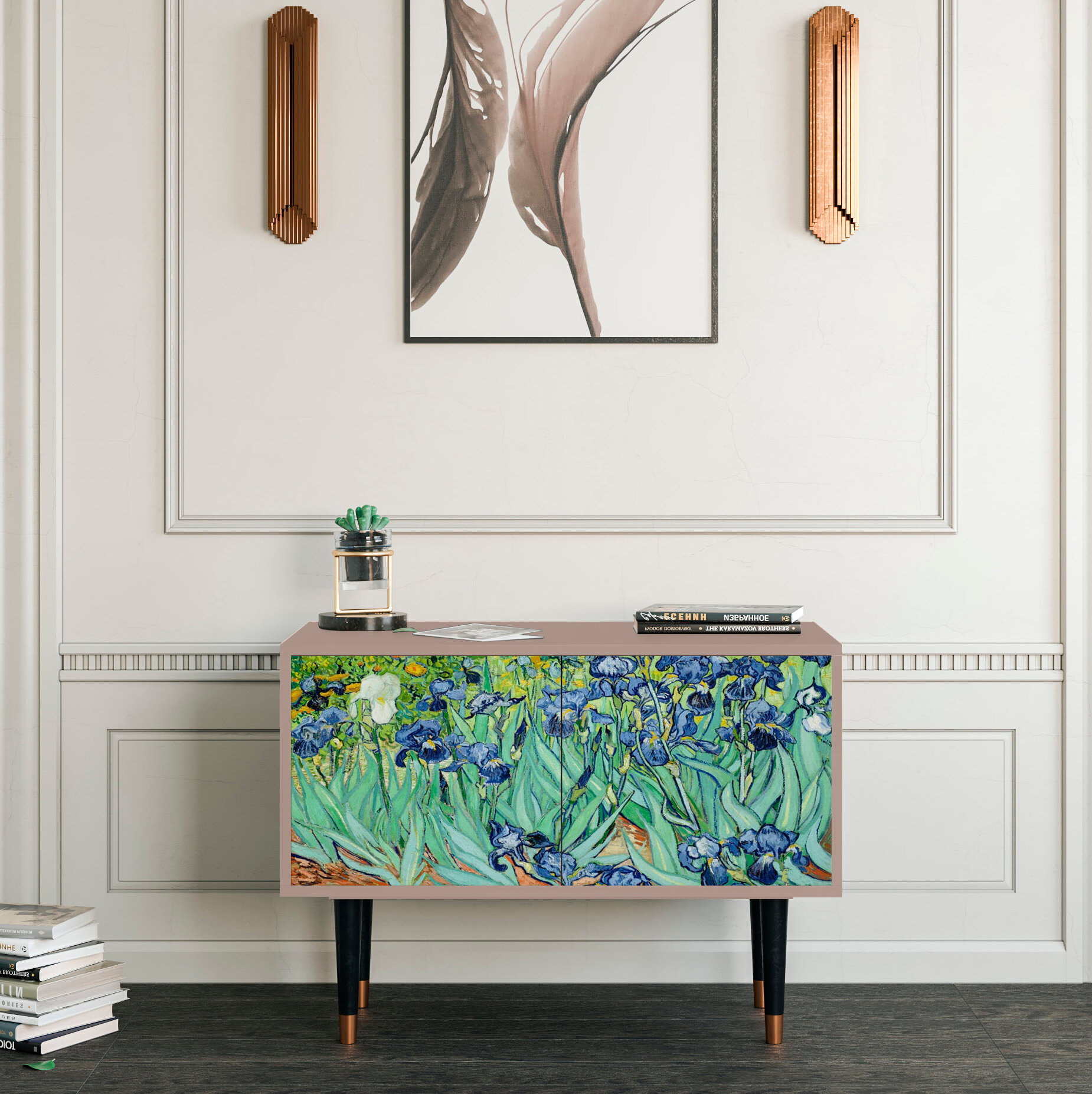 Комод - STORYZ - S1 Irises by Vincent van Gogh, Размер - 94 x 69 x 48 см, Цвет корпуса - , Бежевый