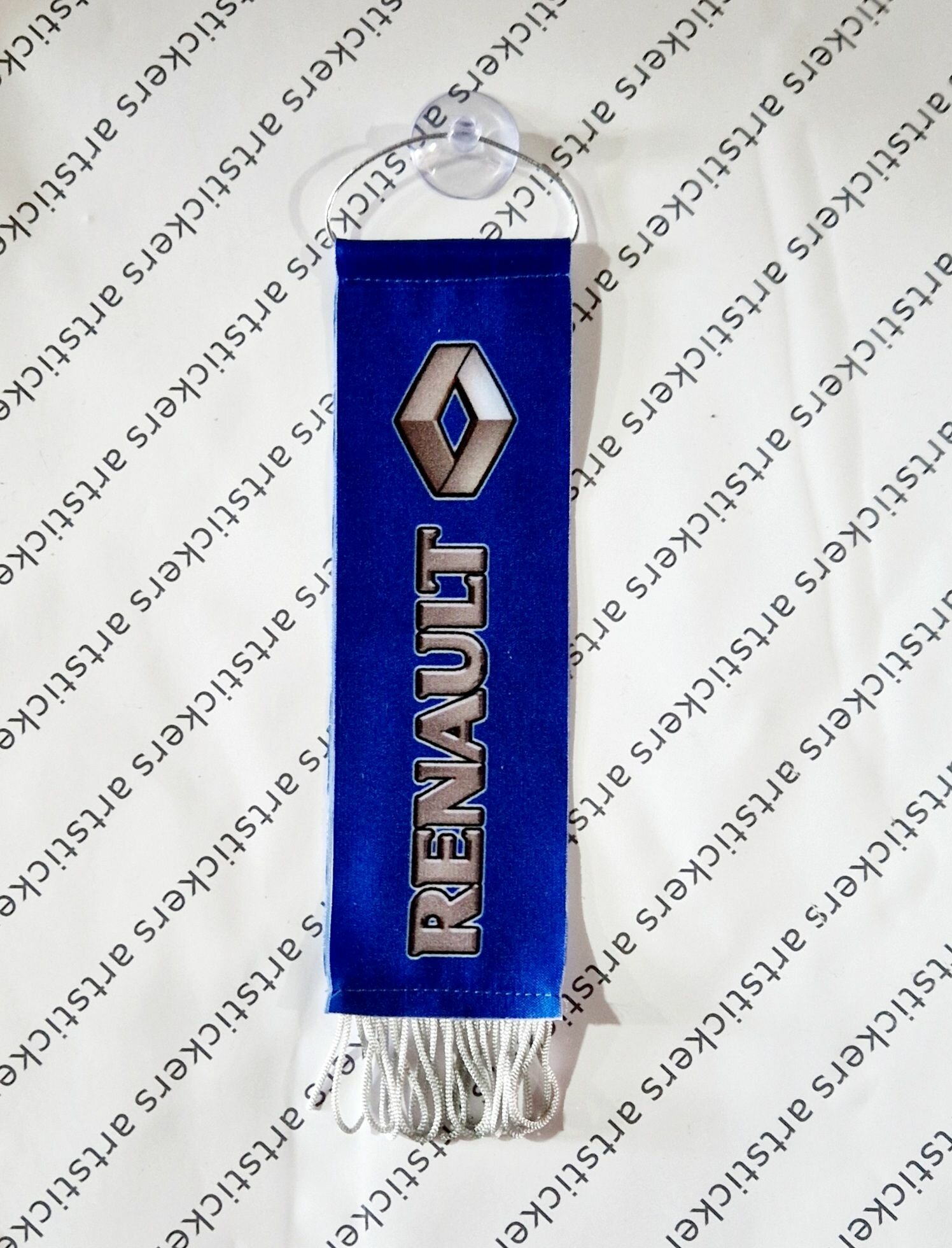 Вымпел RENAULT+девушка, двусторонний на присоске, ткань, аксессуар для авто, 5.5х20см