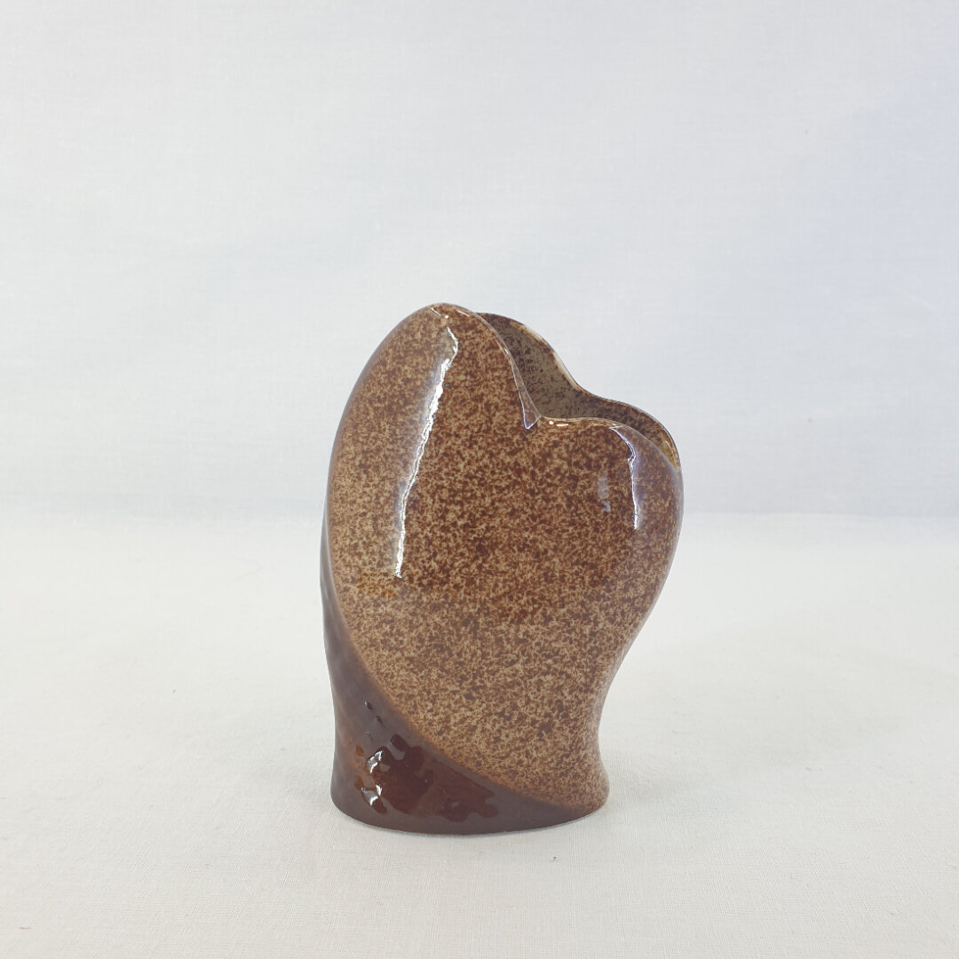 Декоративная ваза, обливная керамика, 9х5х11 см, винтаж