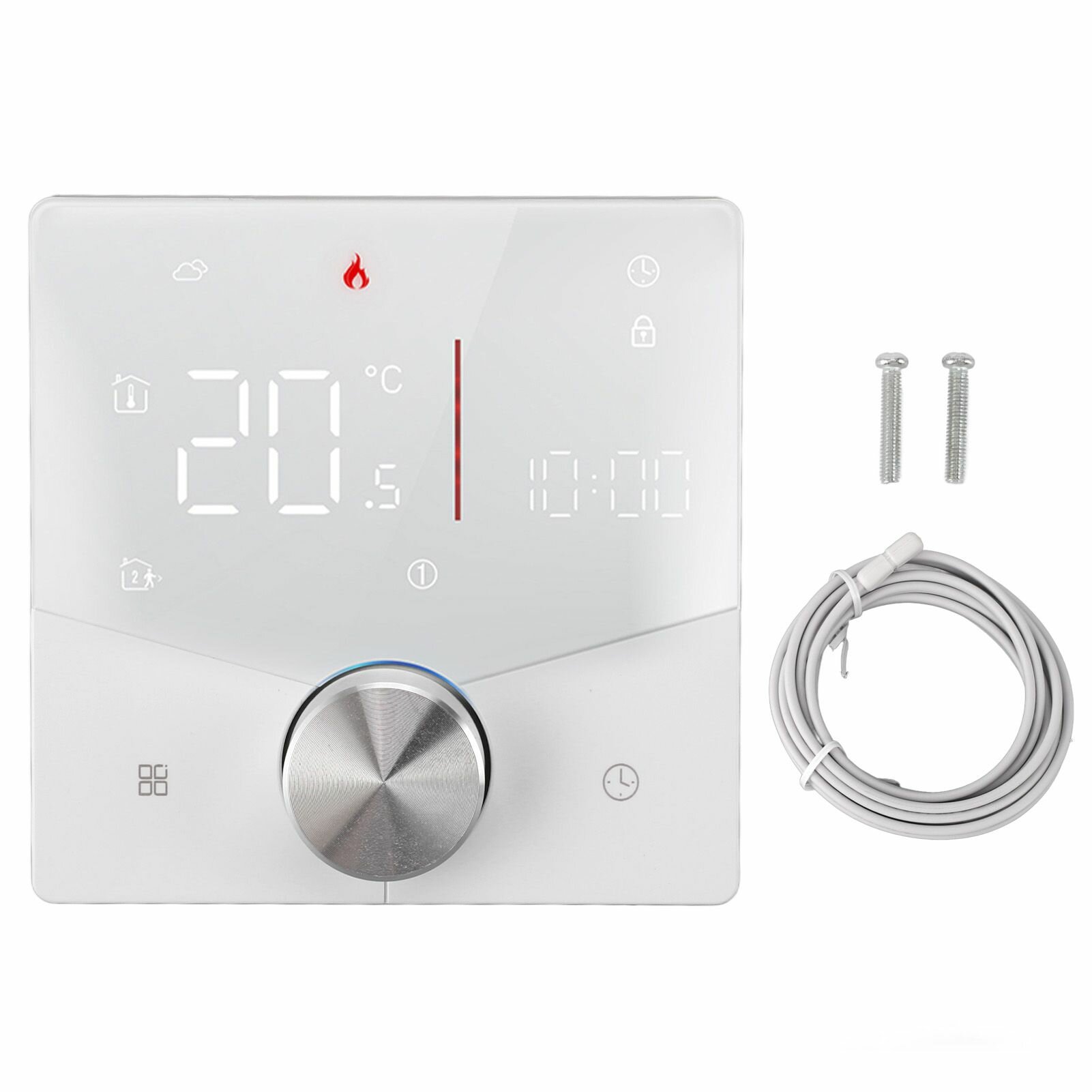 Белый смарт-термостат с дисплеем для Tuya APP, дистанционного управления, программирования, экономии энергии и WIFI для электрического отопления 95-240V