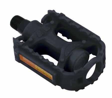 Педали детские MIXIEER KIDS MX-P619, полипропиленовый корпус, чёрный, без подшипников, ось 4S, с рефлектором, 85х65мм 1 пара. Резьба 1/2 дюйма