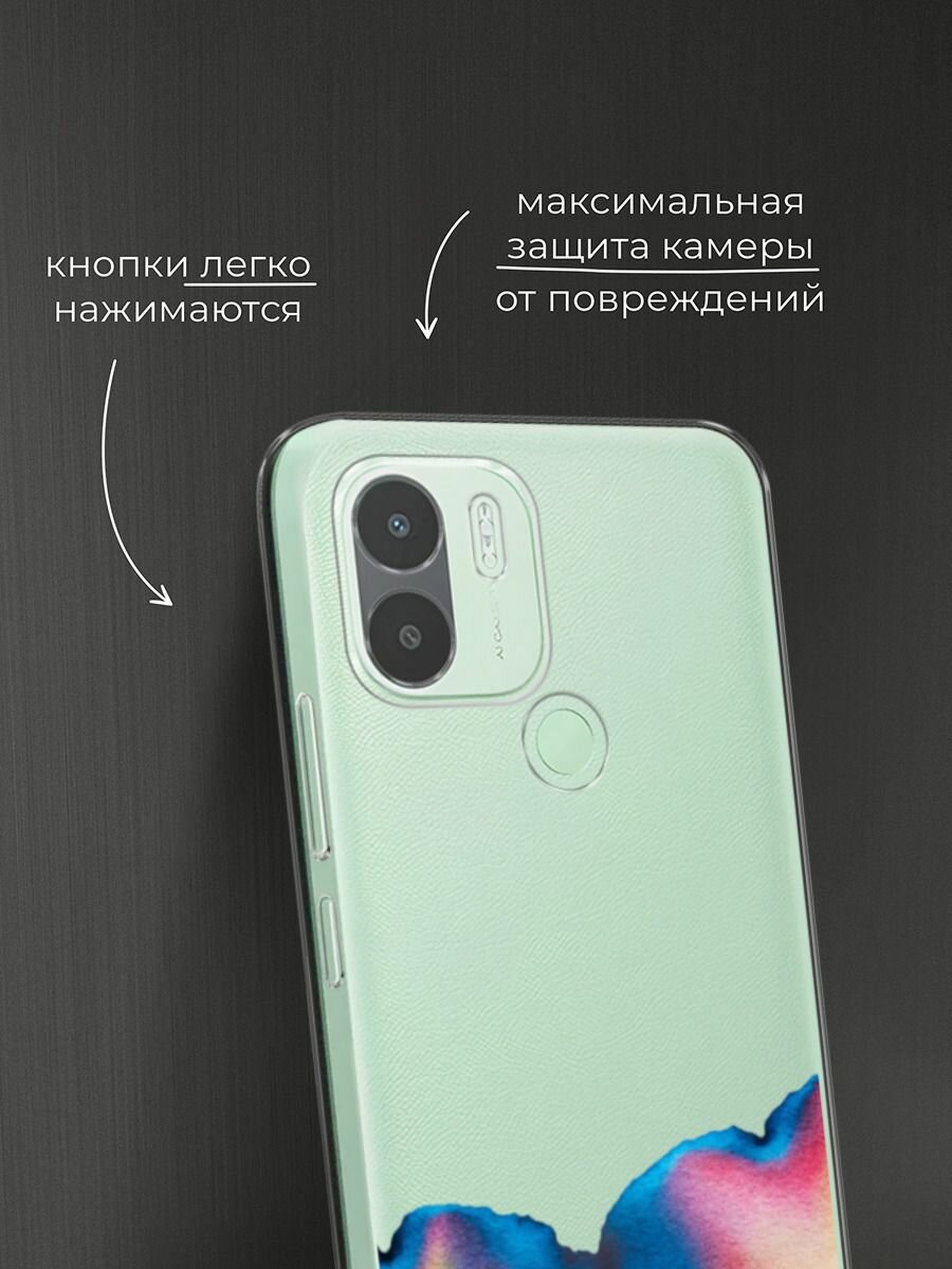 Чехол на Xiaomi Redmi A1+/Redmi A2+/Poco C51/C50 / Редми A1+ с принтом Акварельное сочетание, прозрачный — фото 1