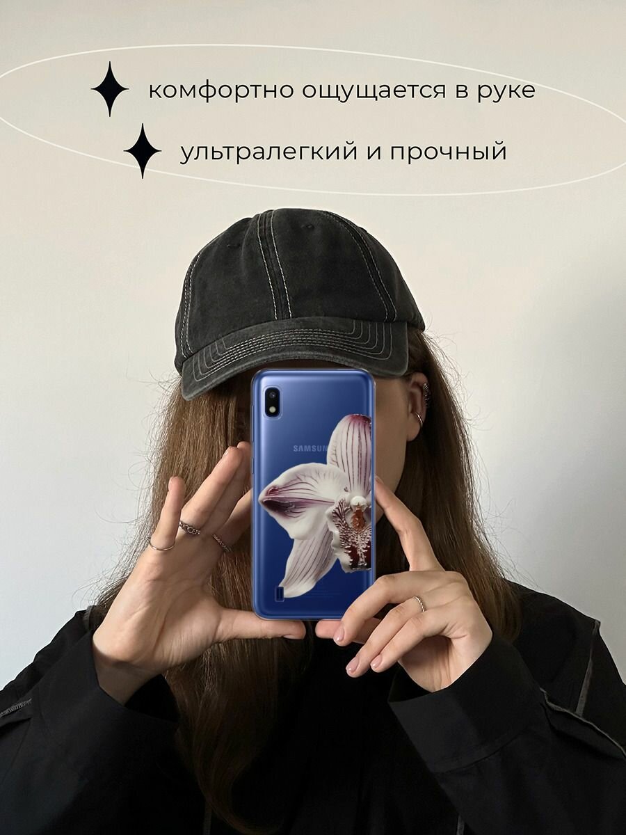 Чехол на Samsung Galaxy A10 / Самсунг Галакси А10 с принтом Белая орхидея — фото 1